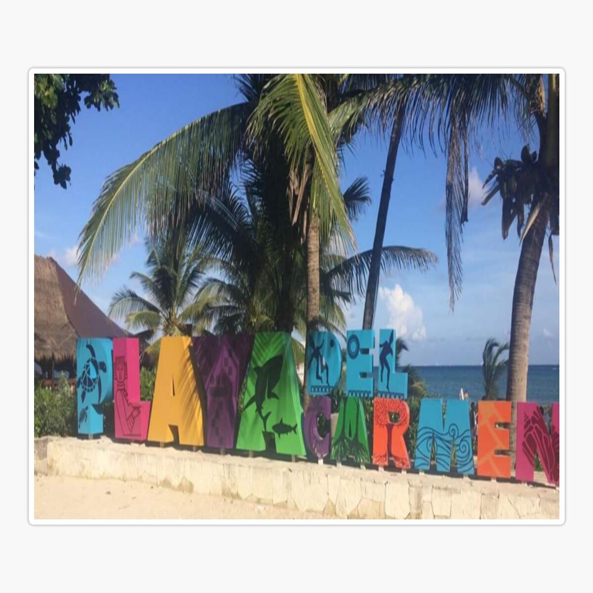 Maneki Playa Del Carmen Sticker, Phone Decal Water Bottle Stickers Car ...