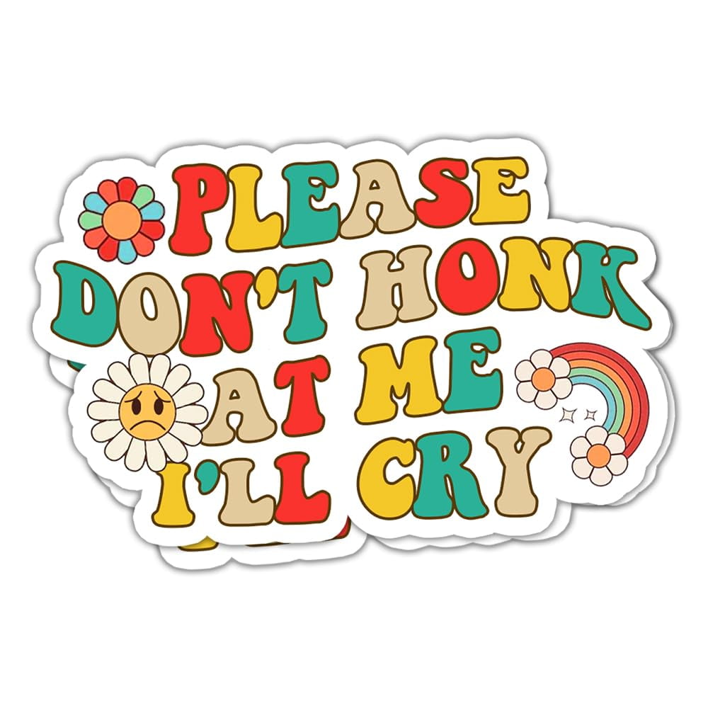 Maneki Please Don't Honk At Me I'll Cry Sticker Don't Park Too Close I ...