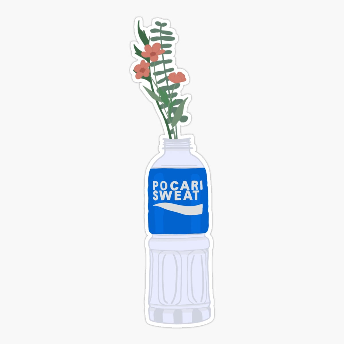 Maneki Pocari Sweat Bottle Flower Vase Er, Phone Decal Water Bottle ...