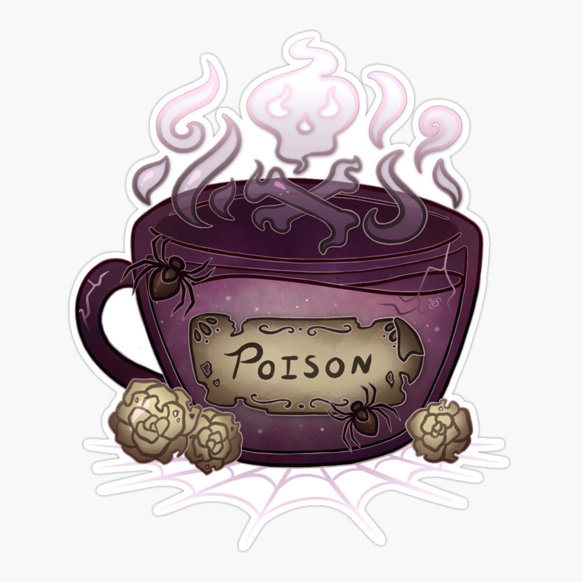 Maneki Poison Potion Teacup Er, Phone Decal Water Bottle Stickers Car ...