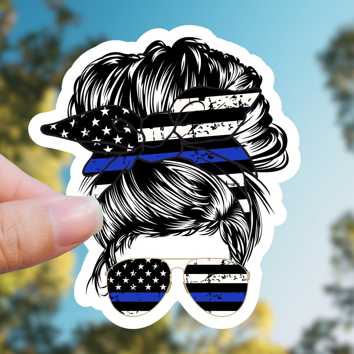 Maneki Police Wife Sticker, Memorial Day Sticker Thin Blue Line Decal ...