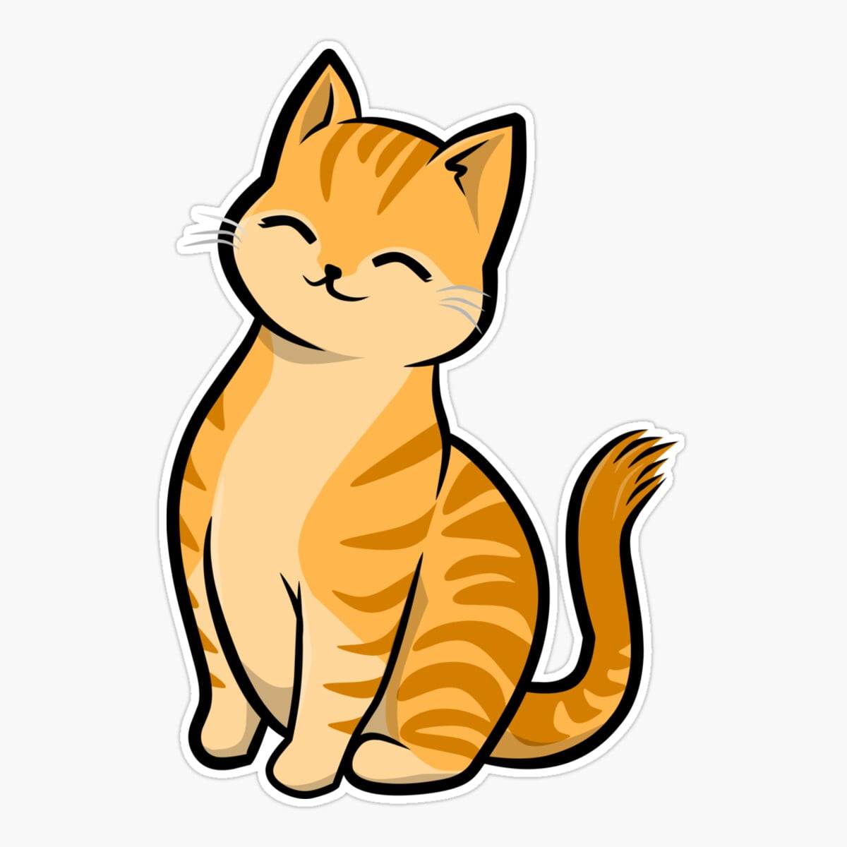 Maneki Pongo The Orange Cat Sticker, Phone Decal Water Bottle Stickers ...