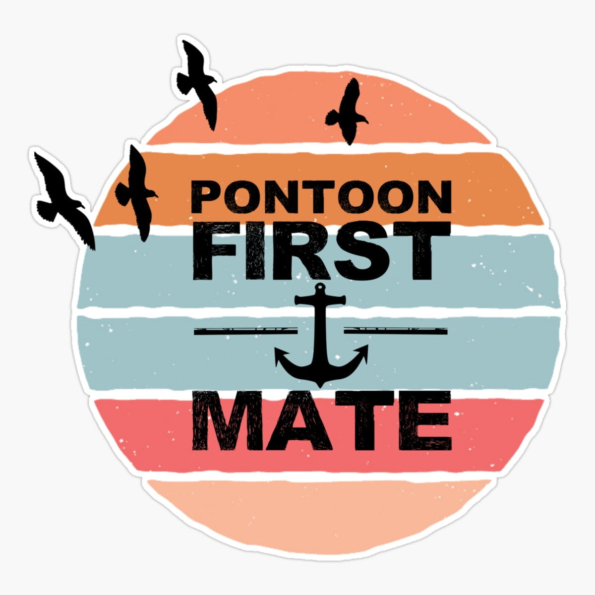 Maneki Pontoon Irst Mate Pontooning Boating Boat River Lie Vintage ...