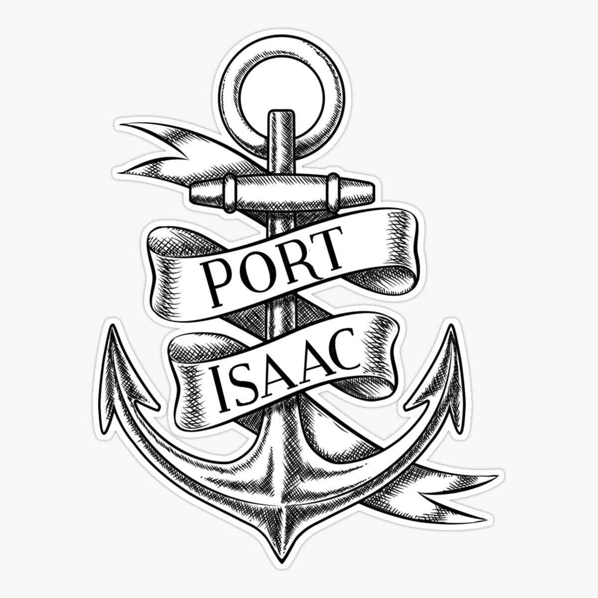 Maneki Port Isaac Cornwall Anchor Er, Phone Decal Water Bottle Stickers ...