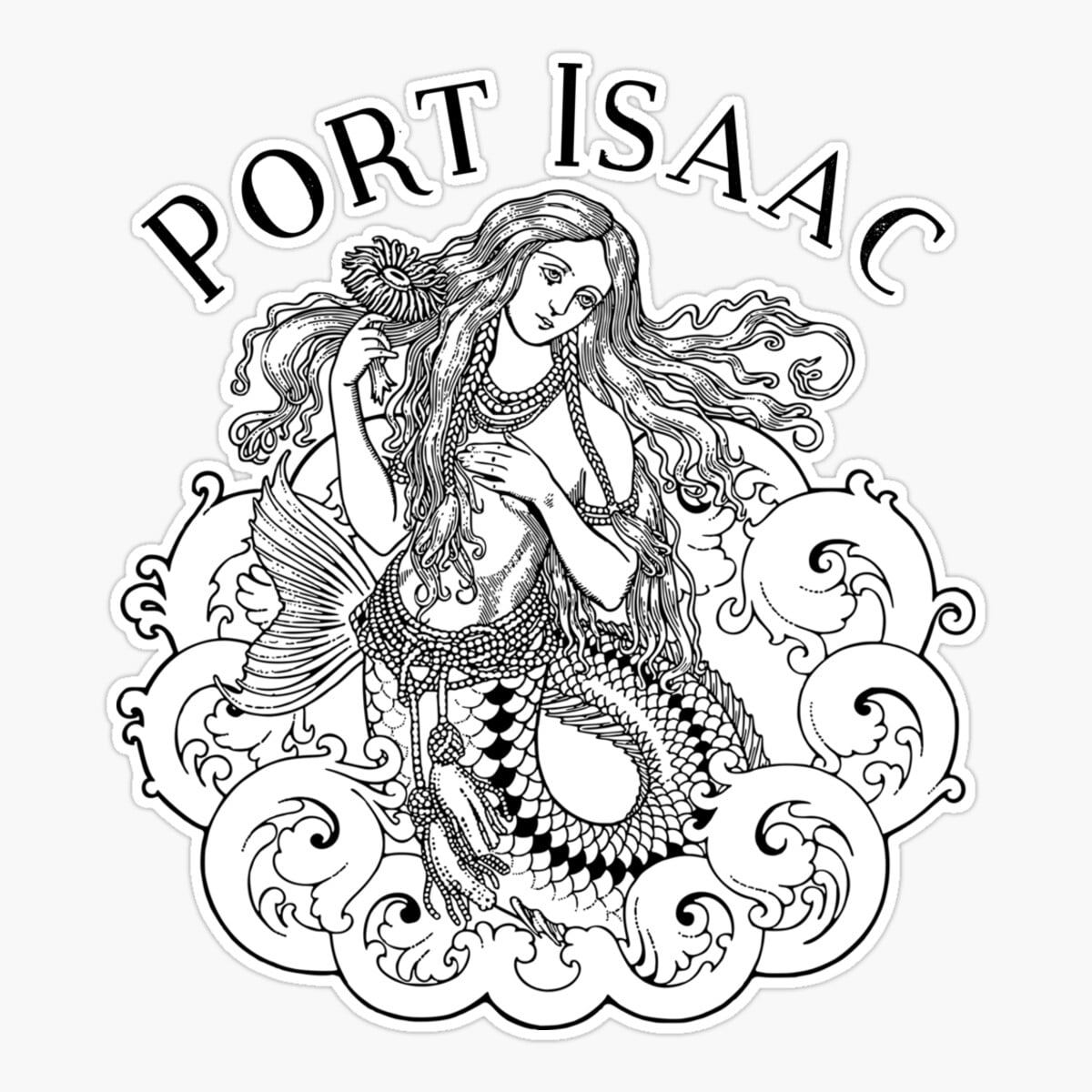 Maneki Port Isaac Cornwall Mermaid Er, Phone Decal Water Bottle ...