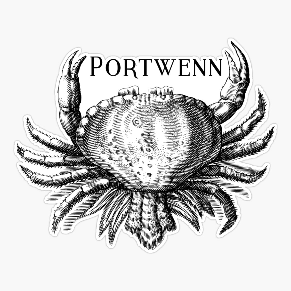 Maneki Portwenn Port Isaac Cornwall Crab Er, Phone Decal Water Bottle ...