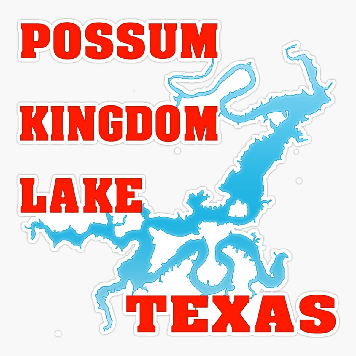 Maneki Possum Kingdom Lake, Texas Er, Phone Decal Water Bottle Stickers ...