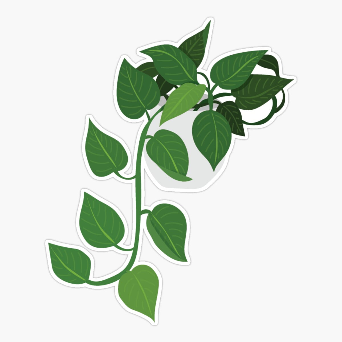 Maneki Pothos Potted Plant Er, Phone Decal Water Bottle Stickers Car ...