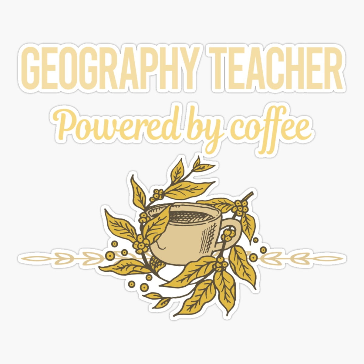 Maneki Powered By Coee Geography Teacher Sticker, Phone Decal Water ...