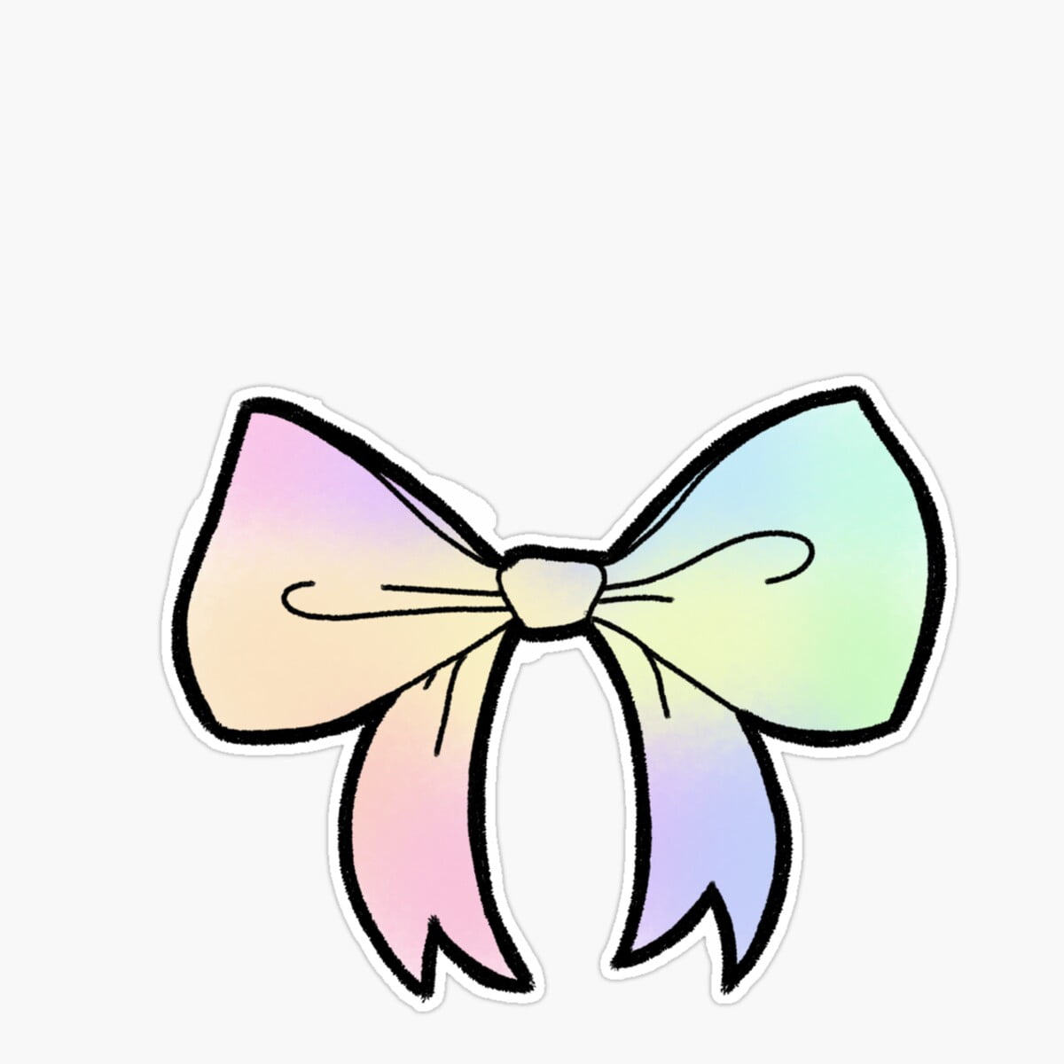 Maneki Preppy Bow (Pastel Rainbow) Er, Phone Decal Water Bottle ...