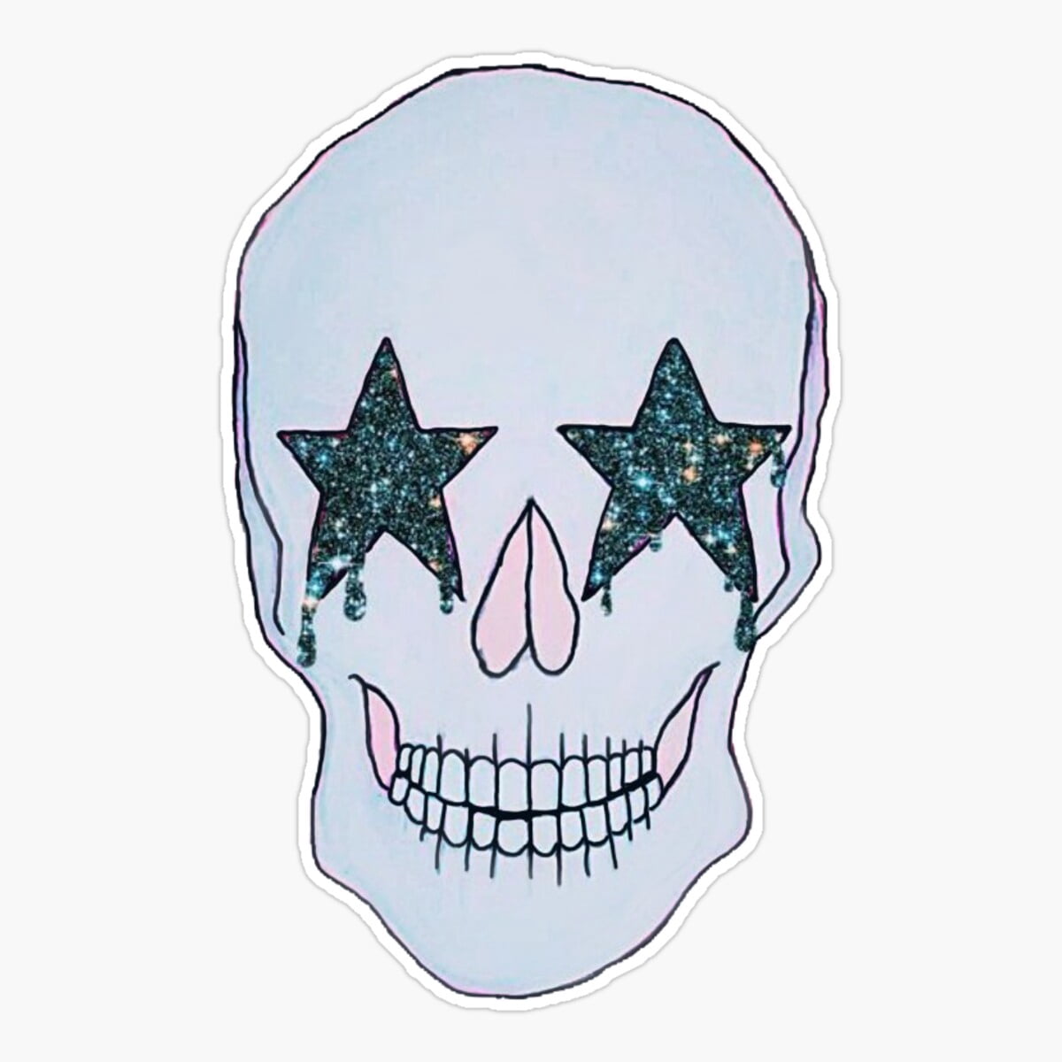 Maneki Preppy Skull Glitter Star Eyes Er, Phone Decal Water Bottle ...