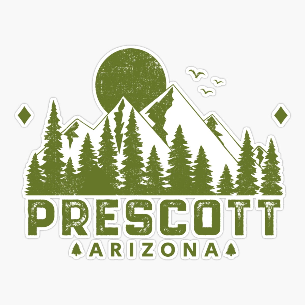 Maneki Prescott Arizona Mountain View Sticker, Phone Decal Water Bottle ...