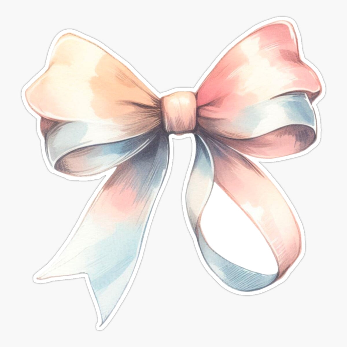 Maneki Pretty Pink and Blue Watercolor Bow Ribbon er - Walmart.com