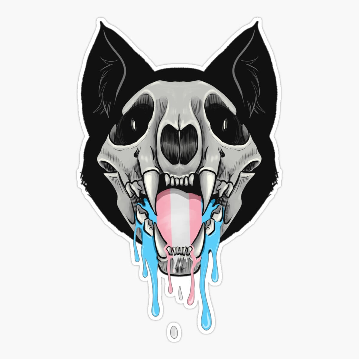 Maneki Pride Cat - Trans Variant Er, Phone Decal Water Bottle Stickers ...