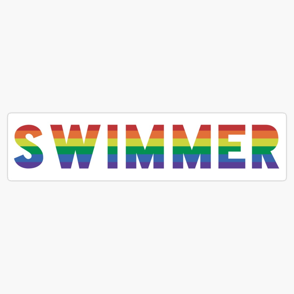 Maneki Pride Swimmer Rainbow Swim Team Er, Phone Decal Water Bottle ...