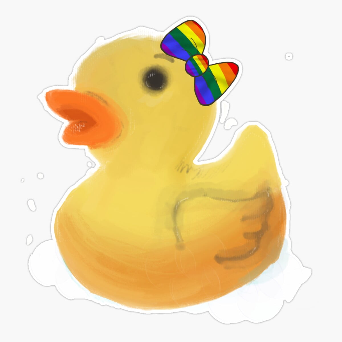 Maneki Pride ducky with hair bow er,Phone Decal Water Bottle Stickers ...