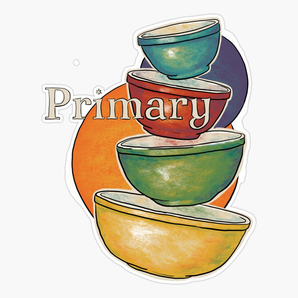 Maneki Primary Pyrex Stacking Bowls, Vintage Rainbow Sticker, Phone ...