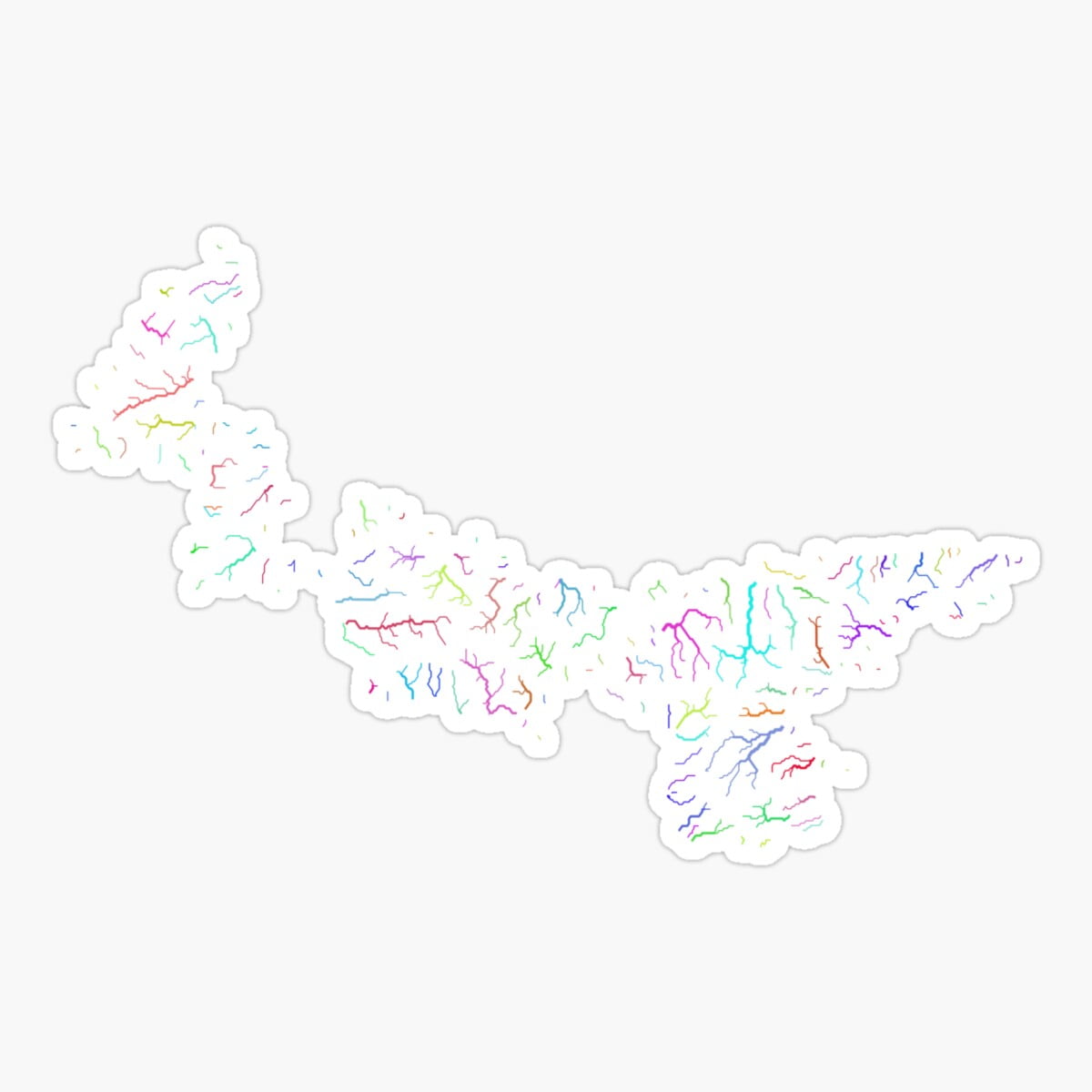 Maneki Prince Edward Island River Basin Map In Rainbow Colours With ...