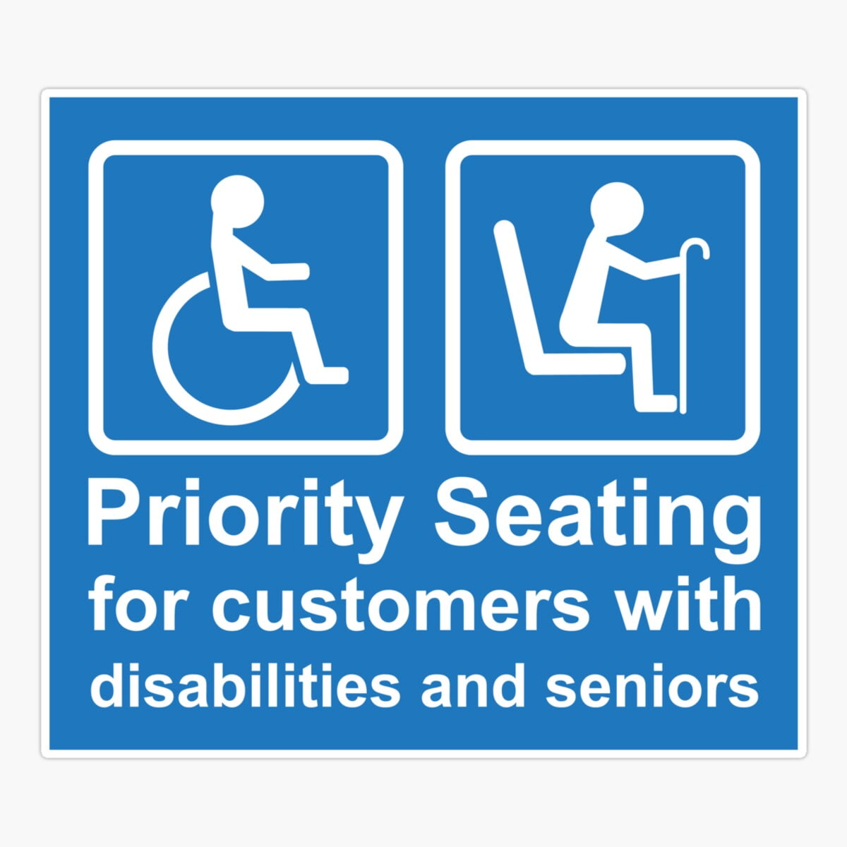 Maneki Priority Seating For People With Disabilities Er, Phone Decal ...