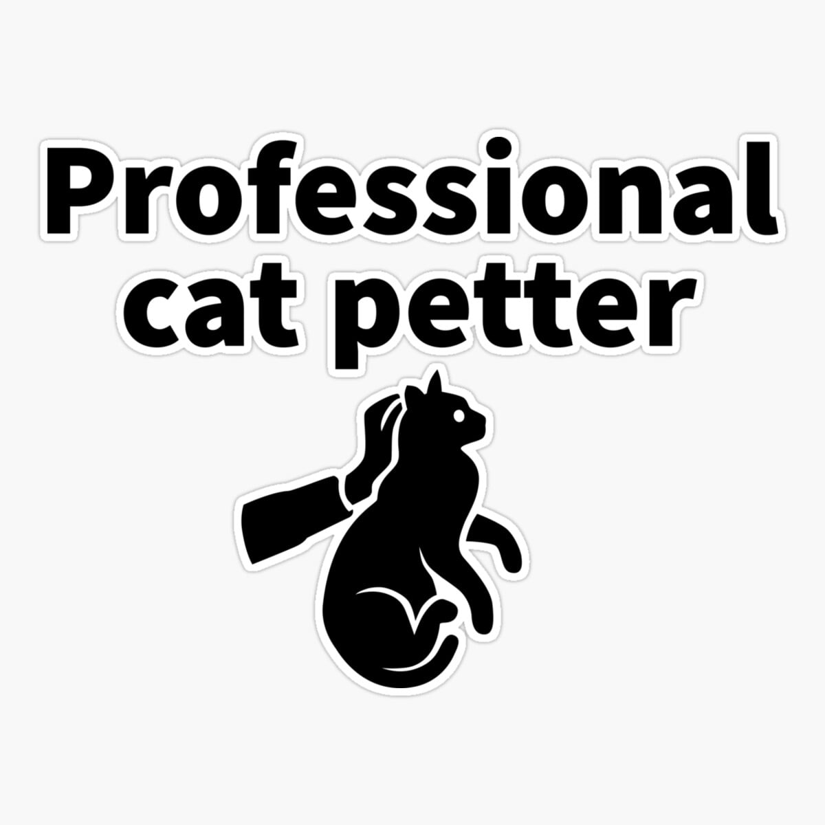 Maneki Proessional Cat Petter - Unny Cat Enthusiast Design. Sticker ...