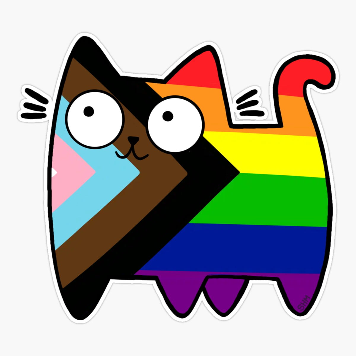 Maneki Progress Pride Cat Original (See V2 In My Shop) Er, Phone Decal ...