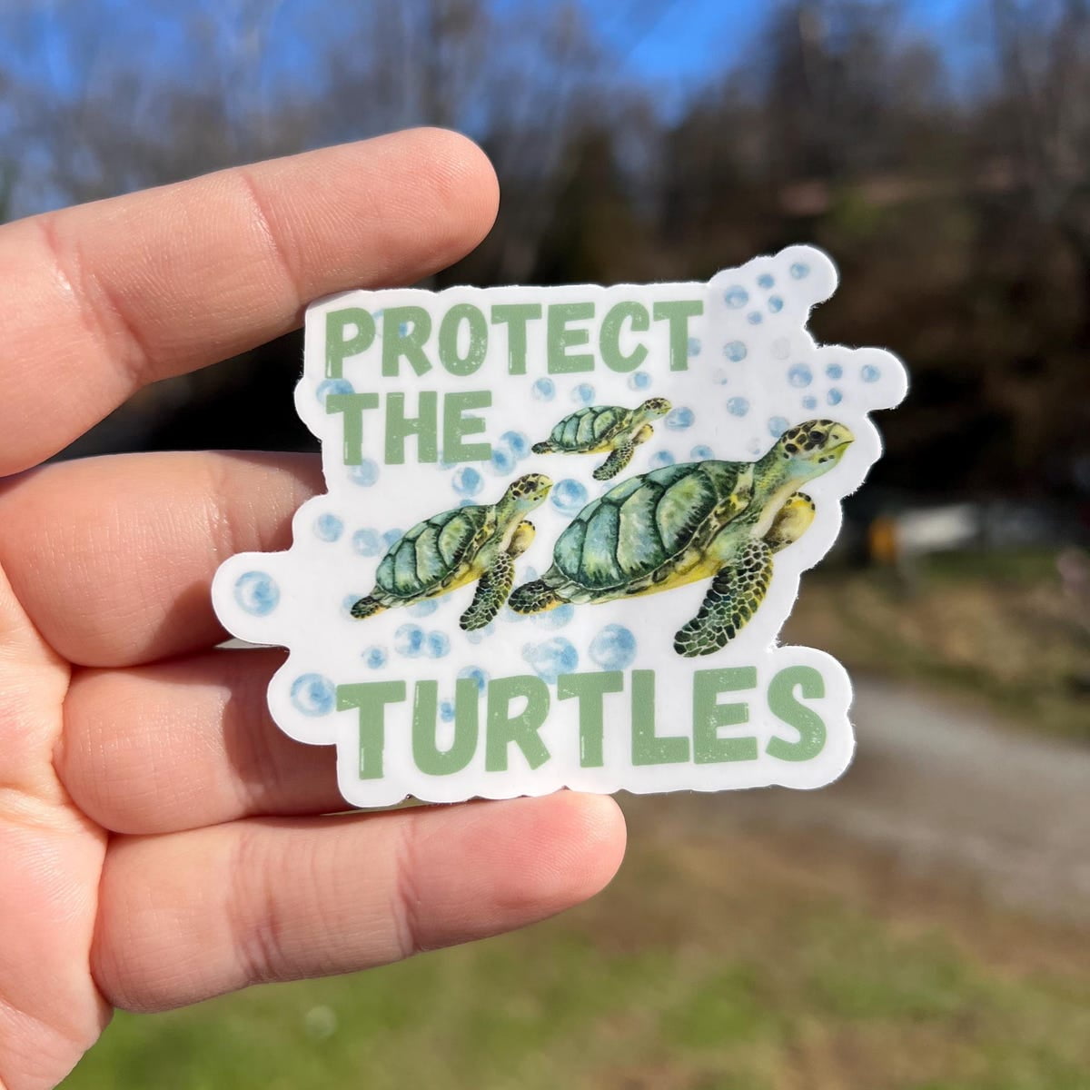 Maneki Protect The Turtles Sticker, Sea Turtle Gift For Friends ...