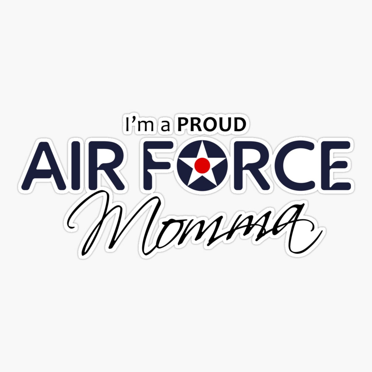 Maneki Proud Air Force Momma Er, Phone Decal Water Bottle Stickers Car ...