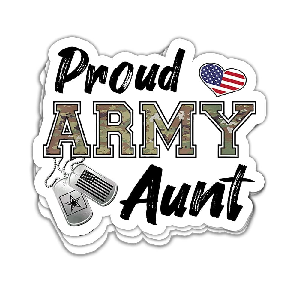 Maneki Proud Army Aunt Sticker US Army Sticker Patriot Veteran Soldier ...