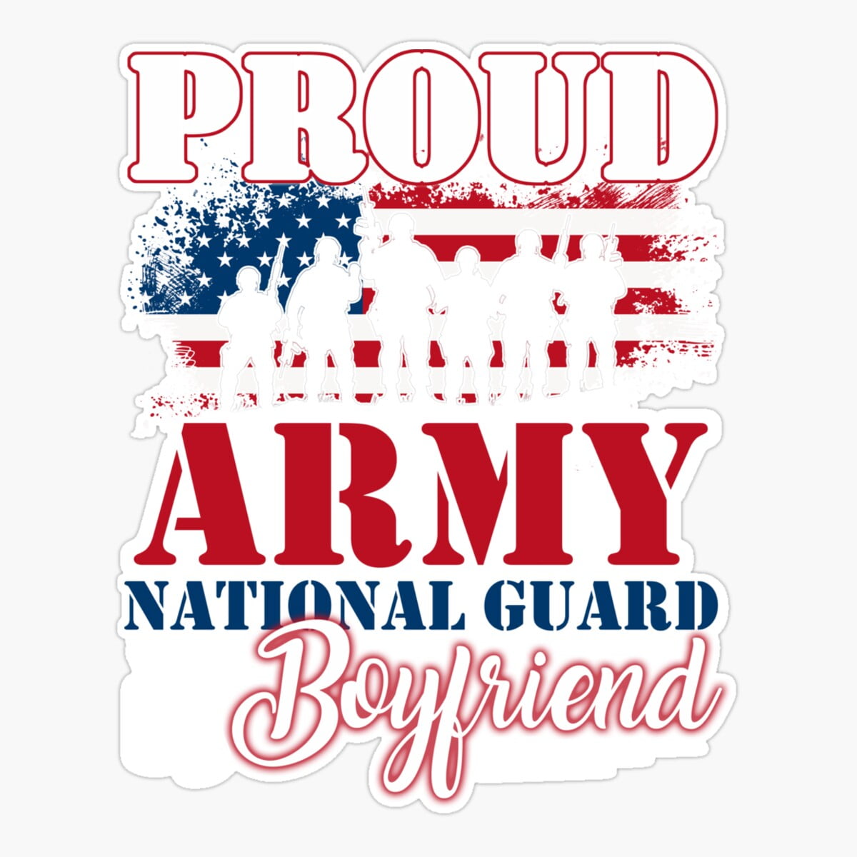 Maneki Proud Army National Guard Boyfriend Dog Tag Flag Shirt Men Er ...