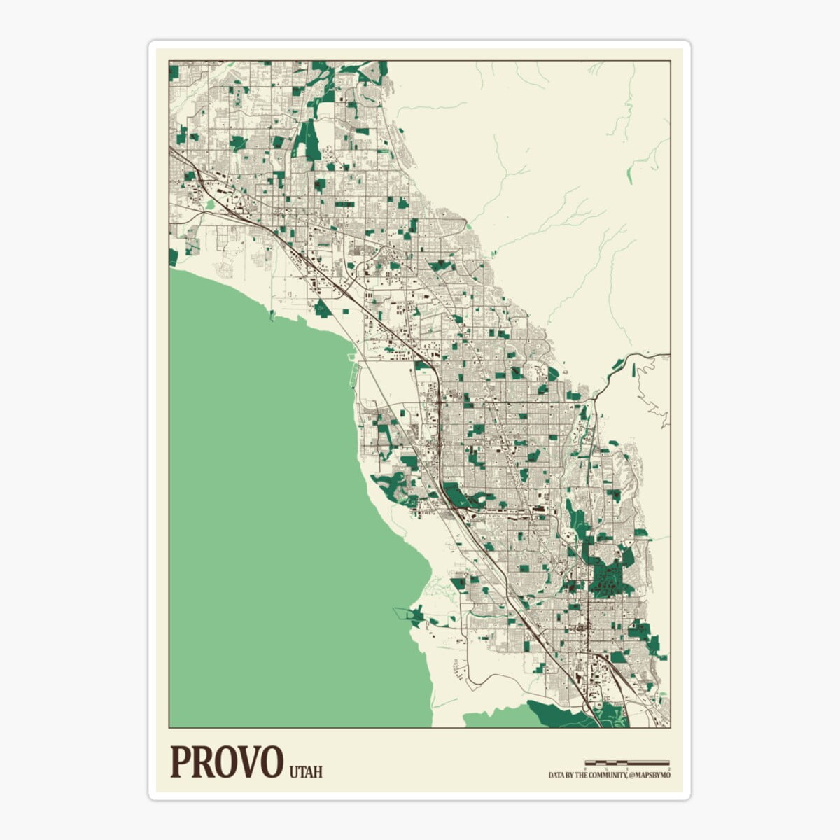 Maneki Provo Street Map Sticker, Phone Decal Water Bottle Stickers Car ...