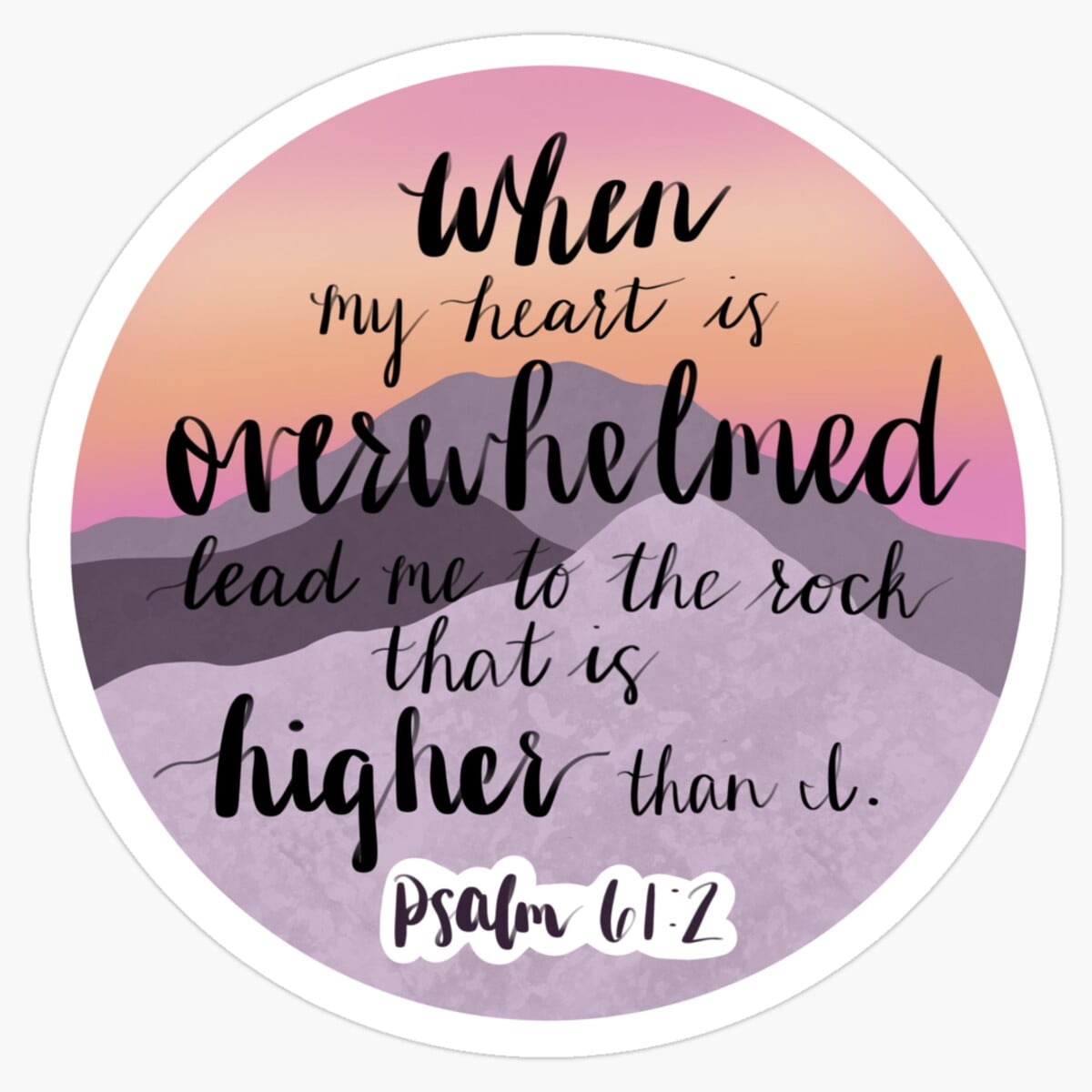 Maneki Psalm 61:2 Bible Verse Er, Phone Decal Water Bottle Stickers Car ...