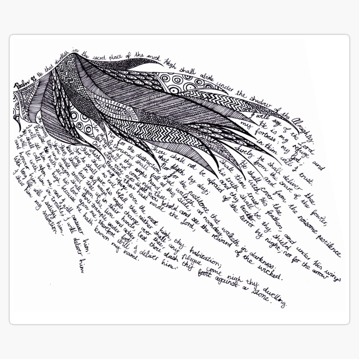 Maneki Psalm 91 Er, Phone Decal Water Bottle Stickers Car Decals, Funny ...