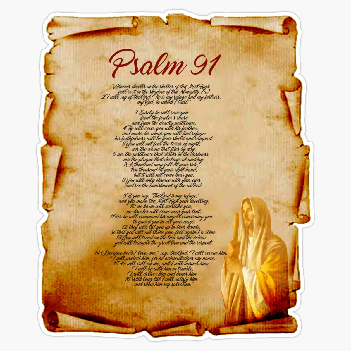 Maneki Psalm 91 Scroll Er, Phone Decal Water Bottle Stickers Car Decals ...