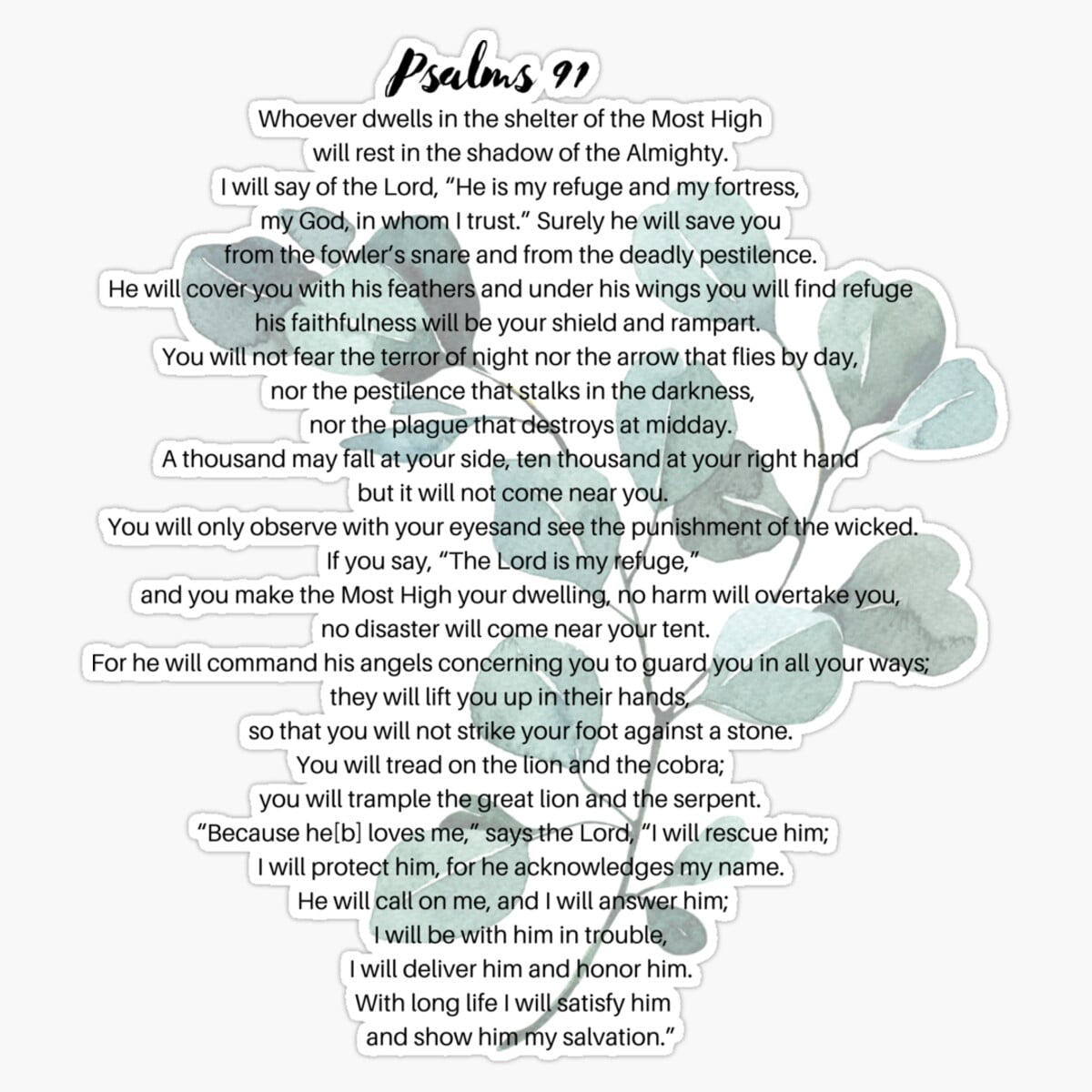 Maneki Psalms 91 Er, Phone Decal Water Bottle Stickers Car Decals, Funny Birthday Gift - Walmart.com