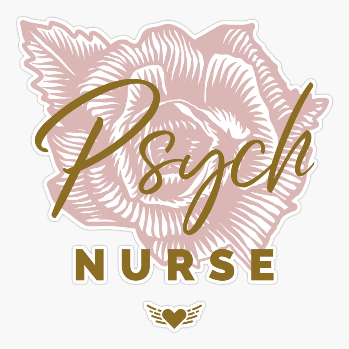 Maneki Psych Nurse Flower Floral Design Er, Phone Decal Water Bottle ...