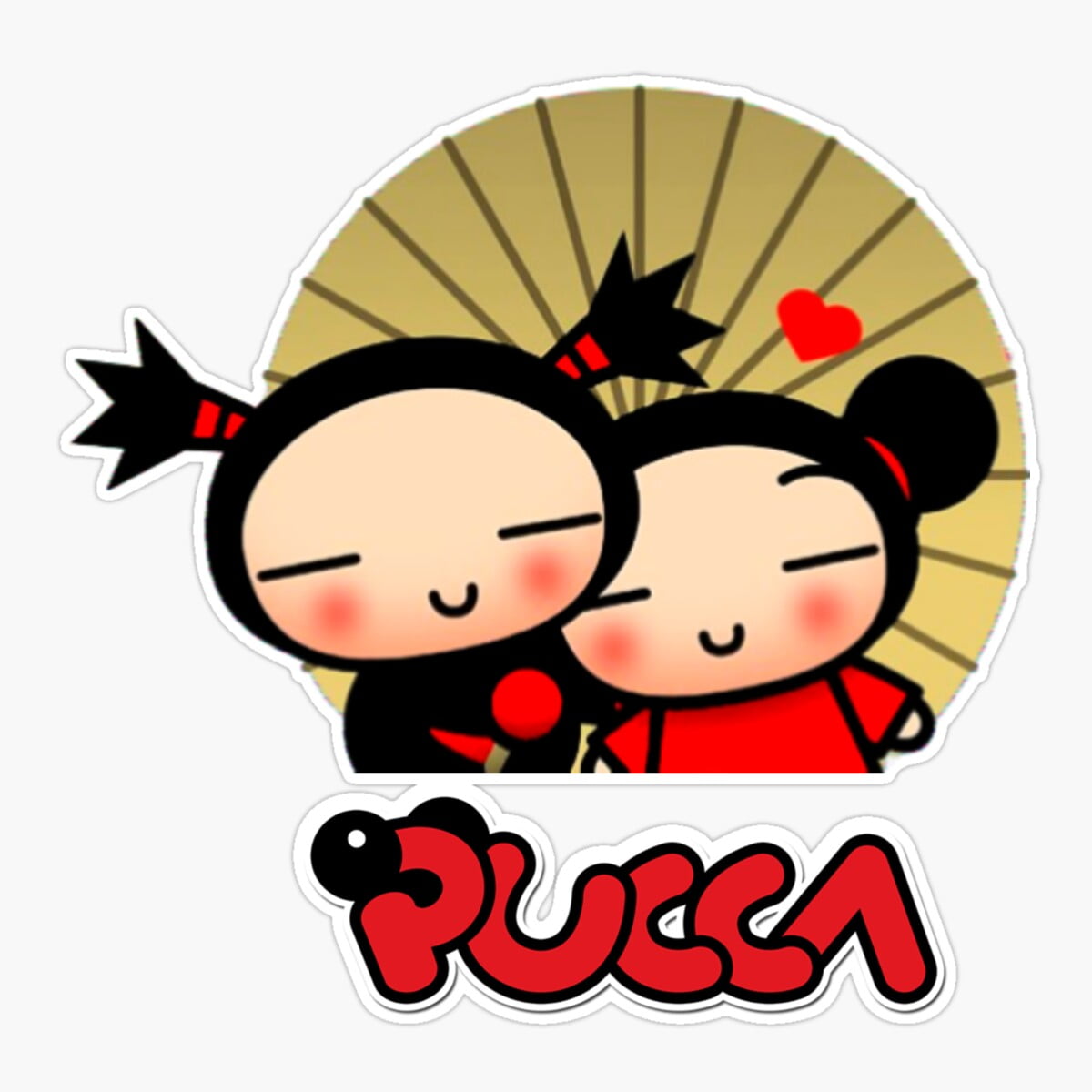 Maneki Pucca And Garu Love Sticker, Phone Decal Water Bottle Stickers ...