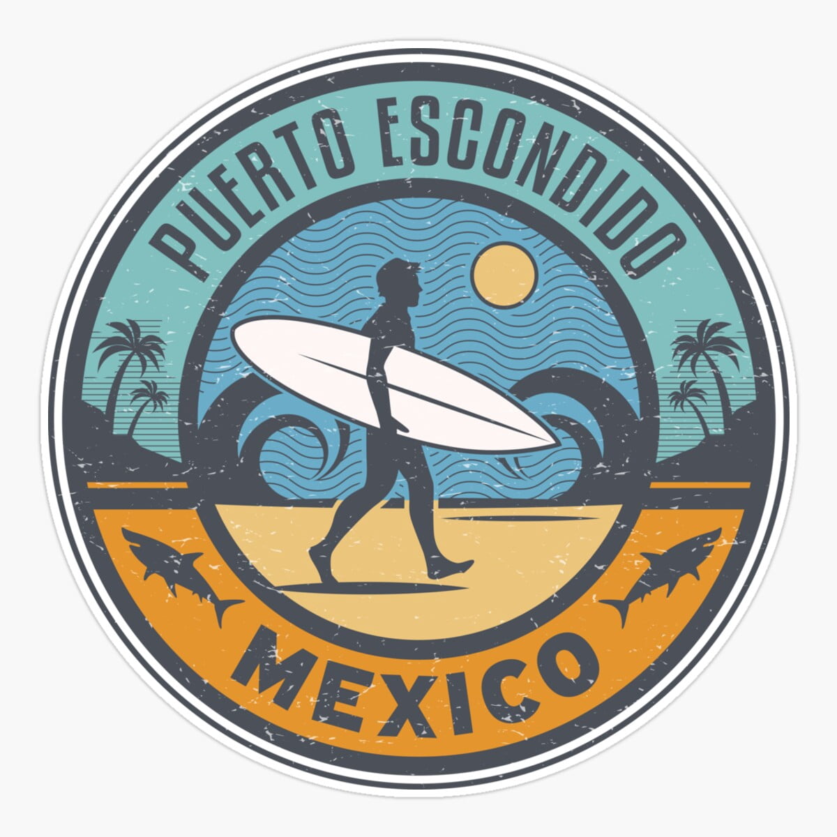 Maneki Puerto Escondido, Mexico Sticker, Phone Decal Water Bottle ...