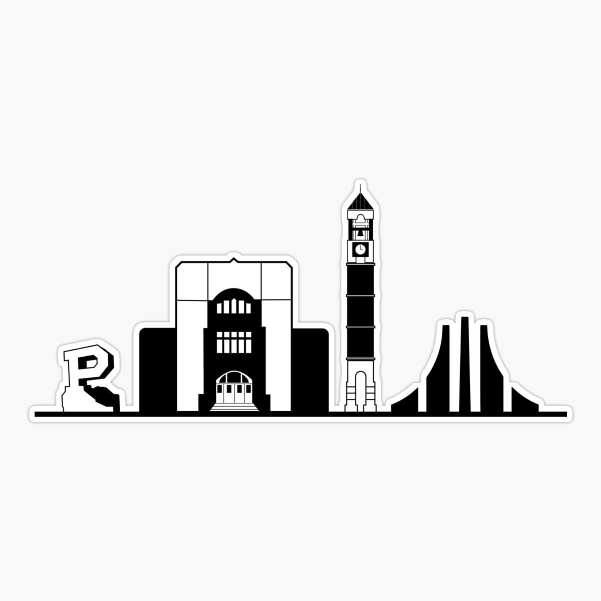 Maneki Purdue University Skyline Er, Phone Decal Water Bottle Stickers ...