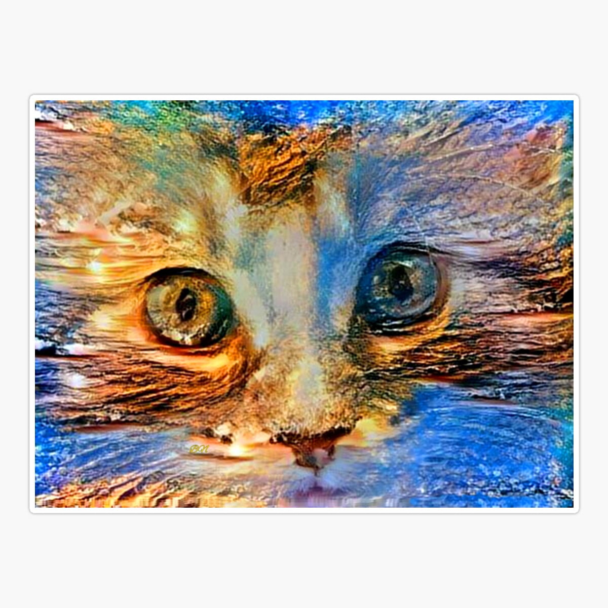 Maneki Purr~Ty Ace Sticker, Phone Decal Water Bottle Stickers Car ...