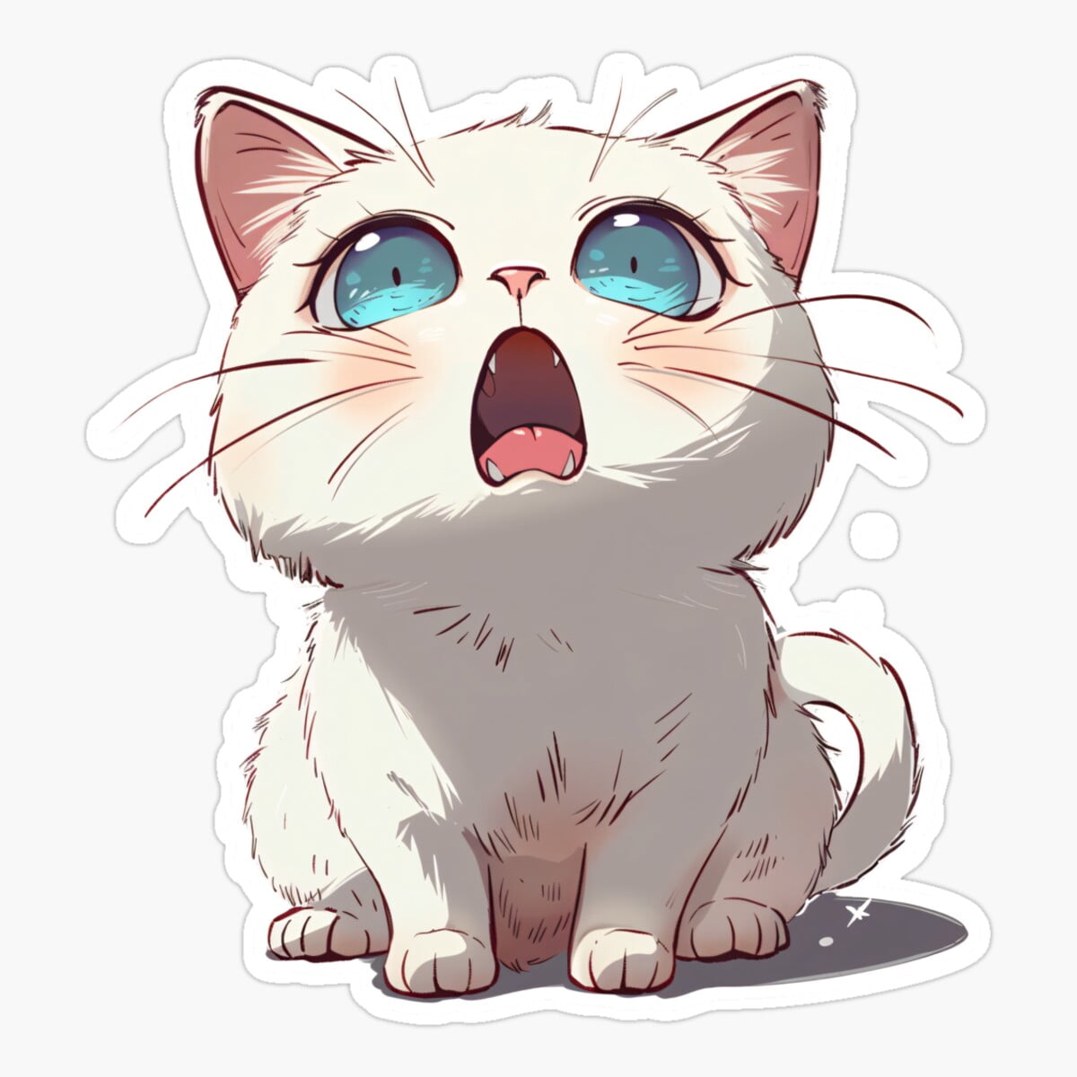 Maneki Purrcrat - Mischievous Cartoon Cat - C Sticker, Phone Decal ...