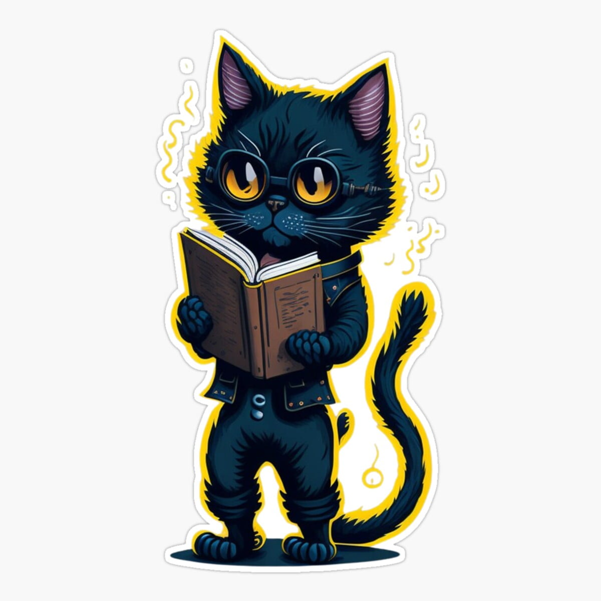 Maneki Purrectly Bookish Sticker, Phone Decal Water Bottle Stickers Car ...