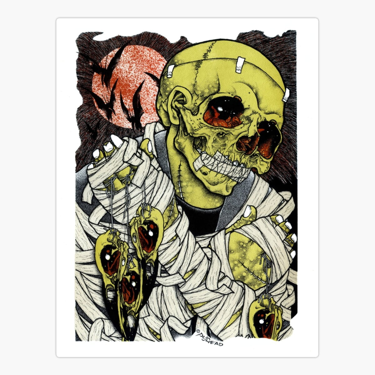 Maneki Pushead Birdcatcher Er, Phone Decal Water Bottle Stickers Car Decals, Funny Birthday Gift ...