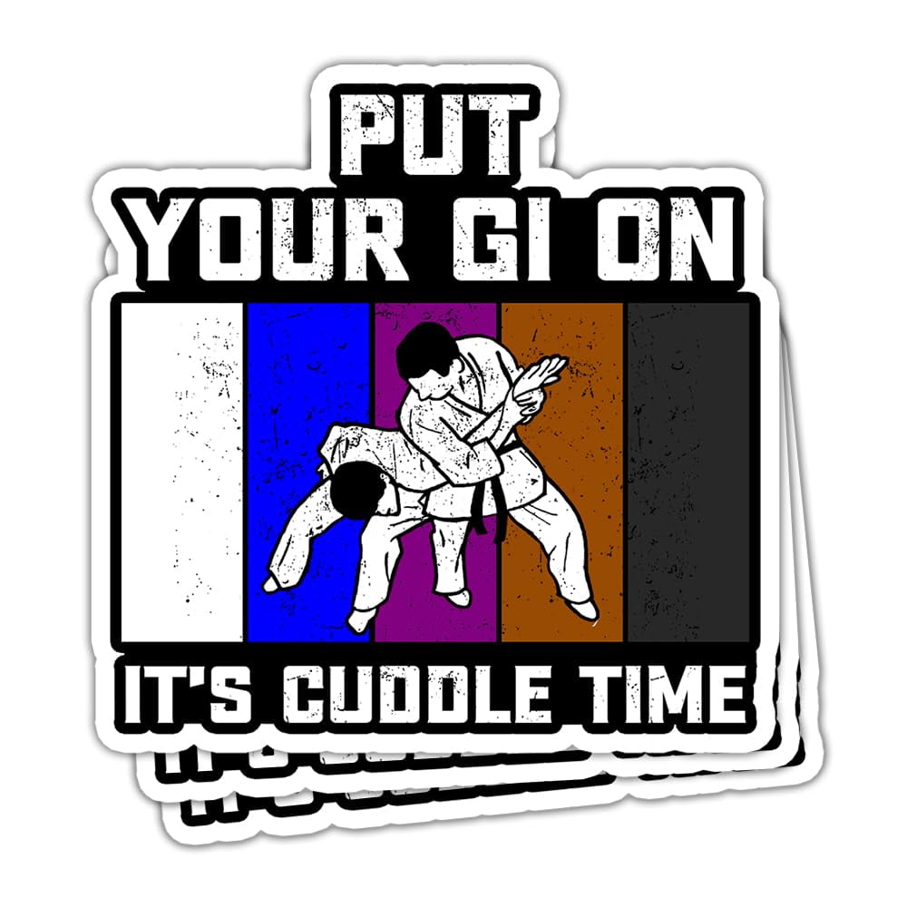 Maneki Put Your Gi On It's Cuddle Time BJJ Sticker Funny Jiu Jitsu ...