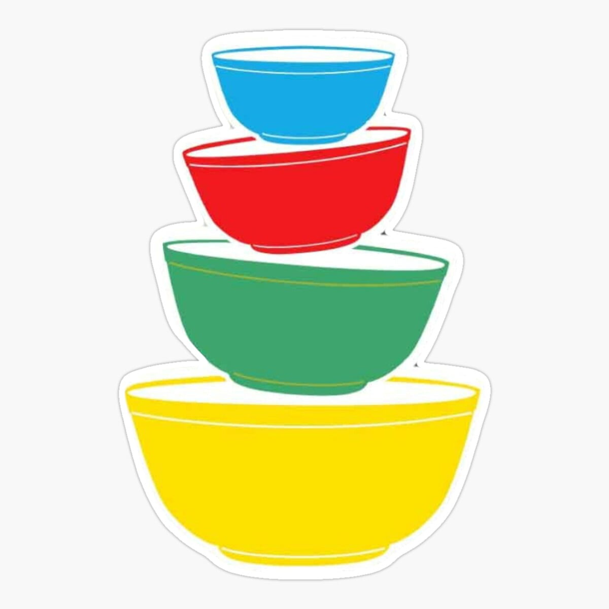 Maneki Pyrex Primary Complete Set Sticker, Phone Decal Water Bottle ...