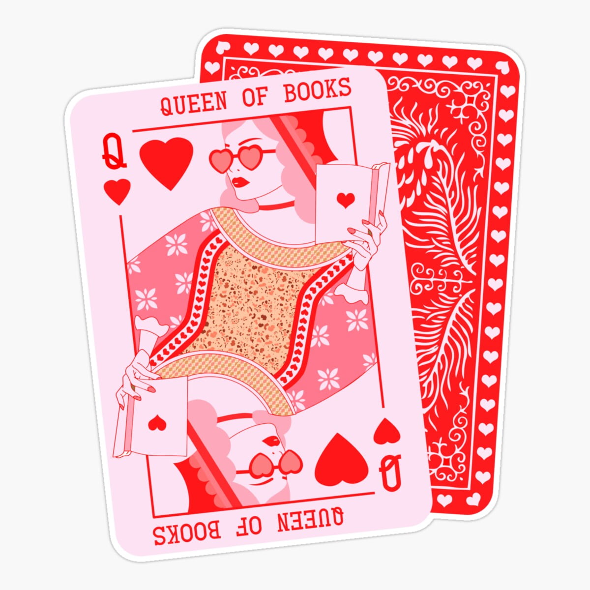 Maneki Queen O Books Bookish Pink & Orange Er, Phone Decal Water Bottle ...