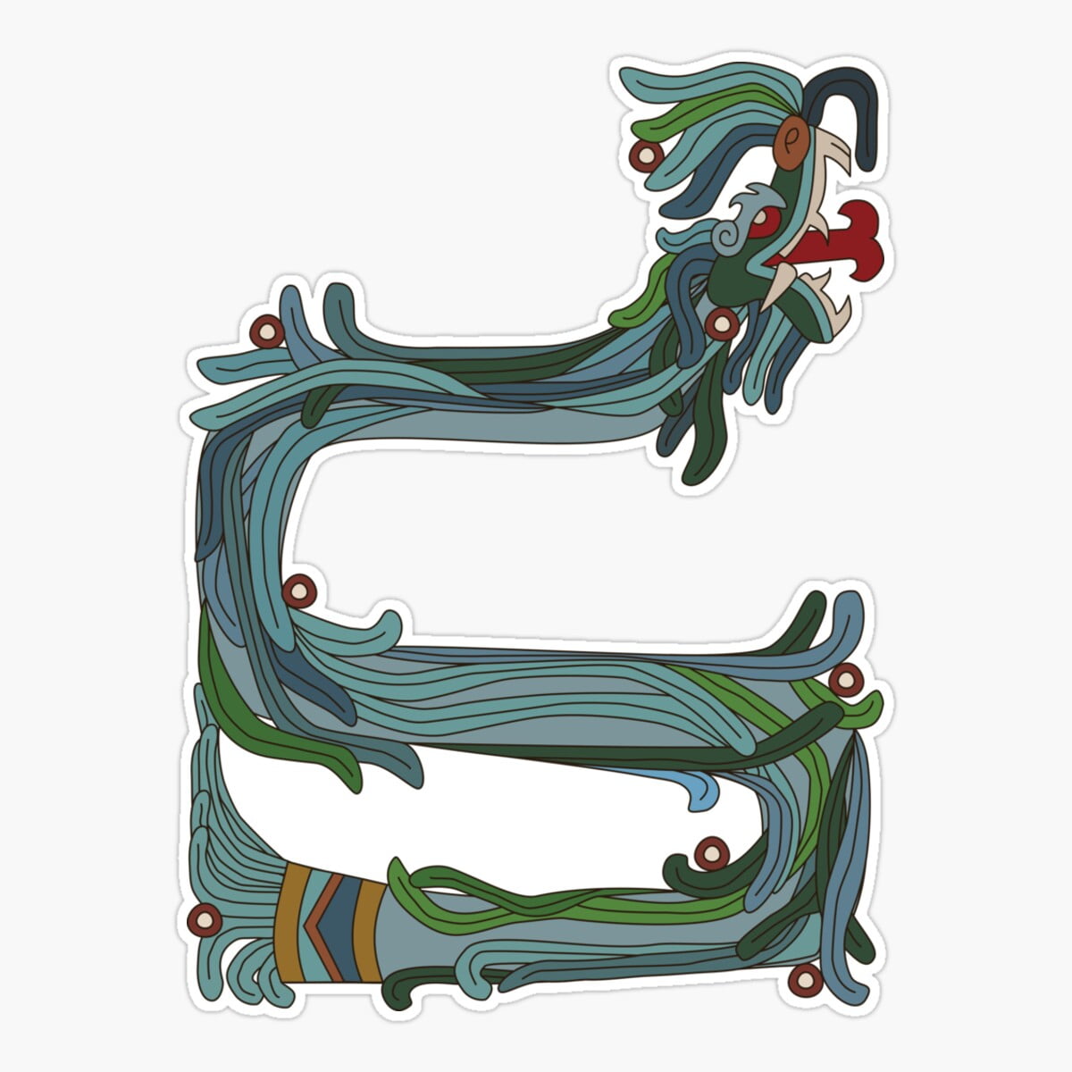 Maneki Quetzacoatl: The Eathered Serpent Sticker, Phone Decal Water ...