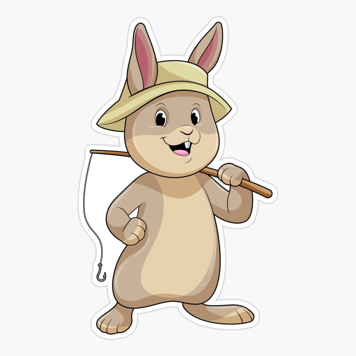 Maneki Rabbit As Isher With Ishing Rod Er, Phone Decal Water Bottle ...