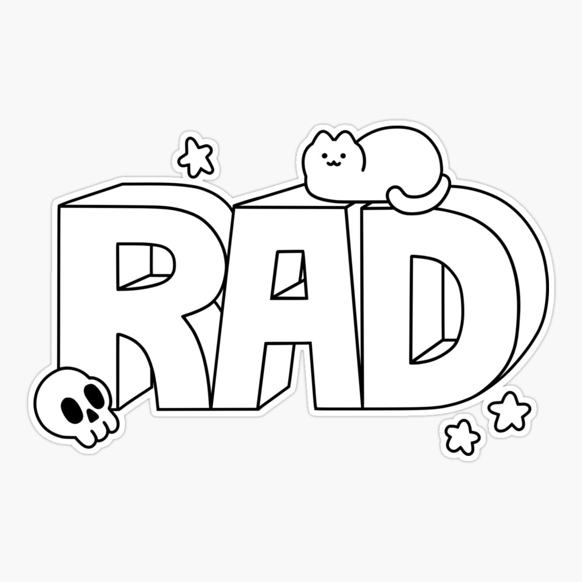 Maneki Rad Cats & Skulls Er, Phone Decal Water Bottle Stickers Car ...