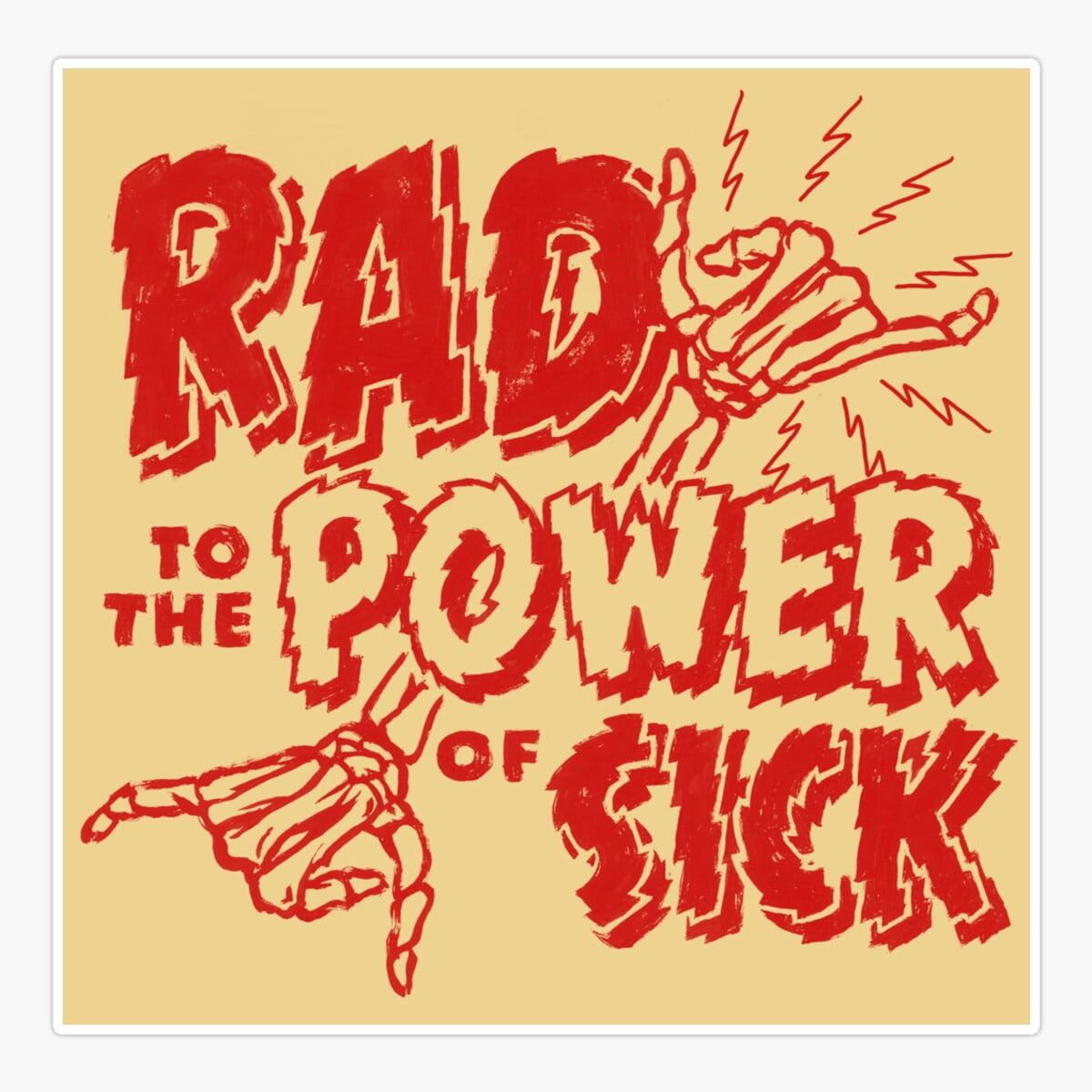 Maneki Rad To The Power O Sick- Red Er, Phone Decal Water Bottle ...
