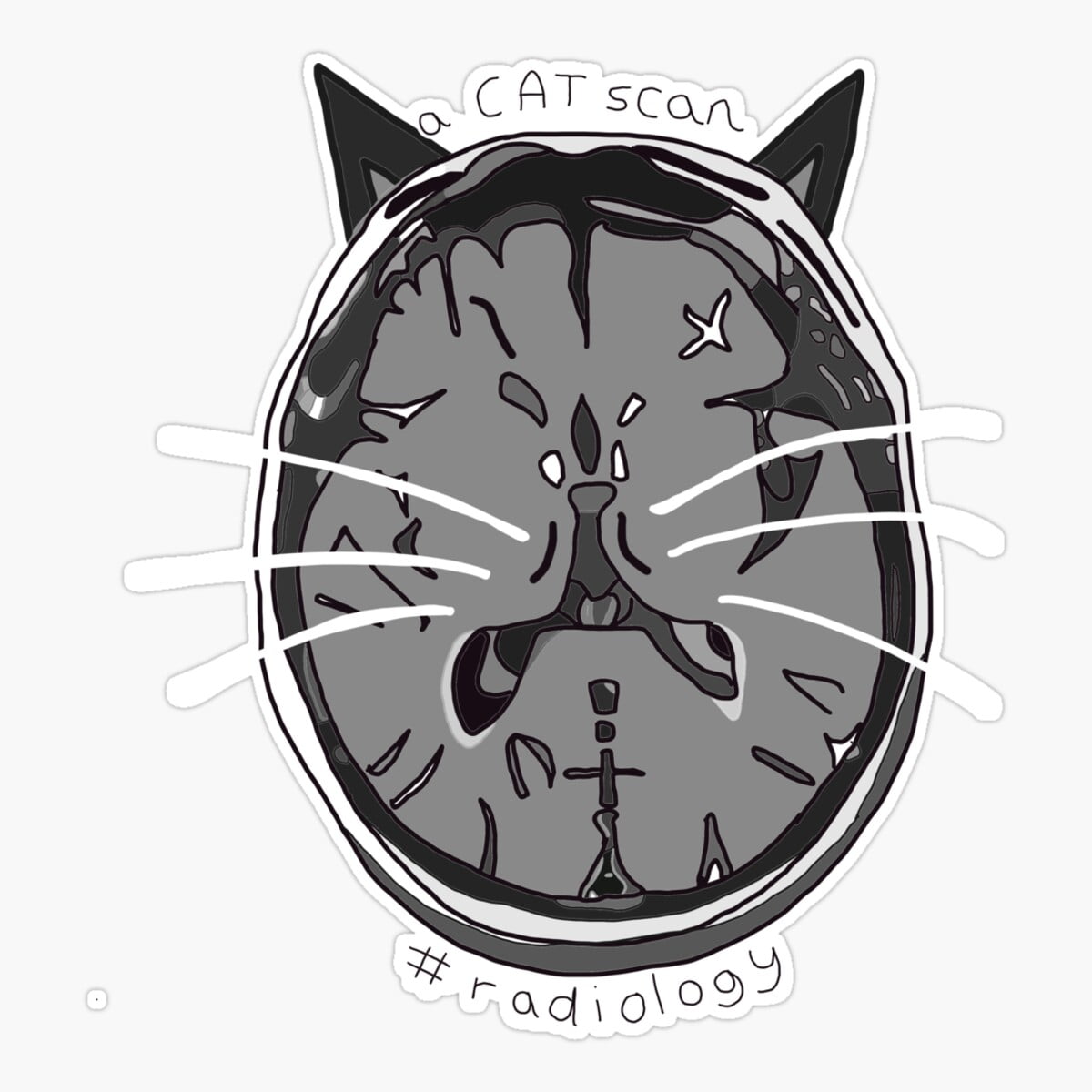 Maneki Radiography Cat Brain Scan Pun - Cute Brain Cat Scan Er, Phone ...